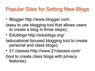Blogs in ELT (Final Asssignment for the E-learning and Digital Cultures ...