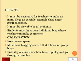 Blogs In The Classroom | PPT | Freelance Writing | Content Production