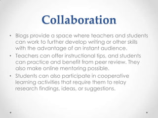 Blogs in the Classroom | PPTX