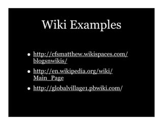 Blogsnwikisoverview | PPT