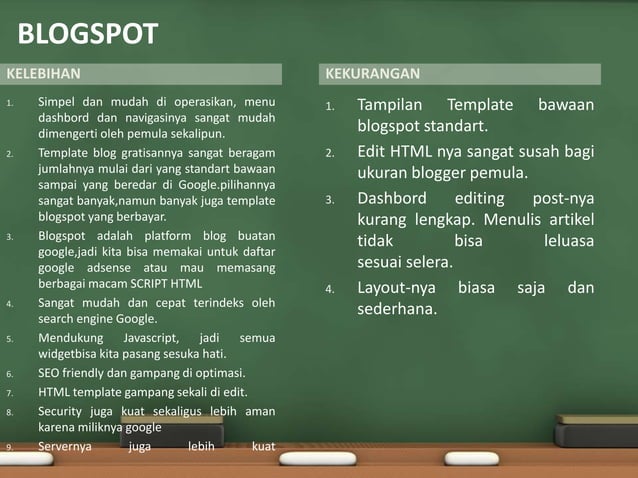 Blogspot & wordpress | PPT