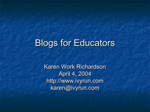 Blogs For Education | PPT