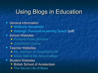 Blogs For Education | PPT