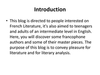 Blog’s presentation | PPT