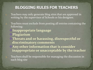 Blogs Rules and Assessment for Education | PPTX