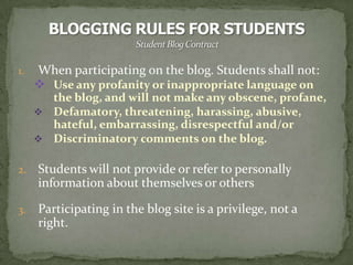 Blogs Rules and Assessment for Education | PPTX