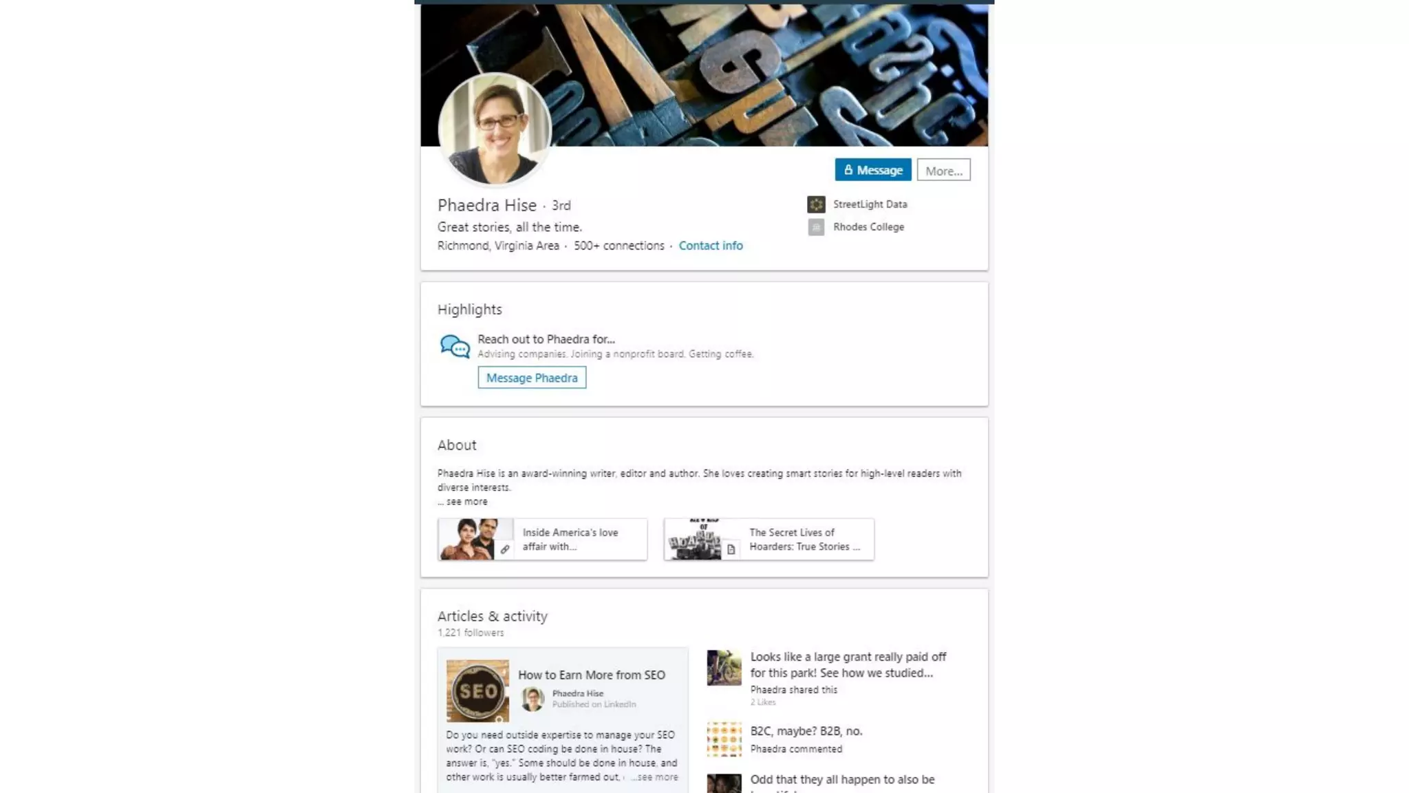 Examples of thought leader profiles on LinkedIn | PDF