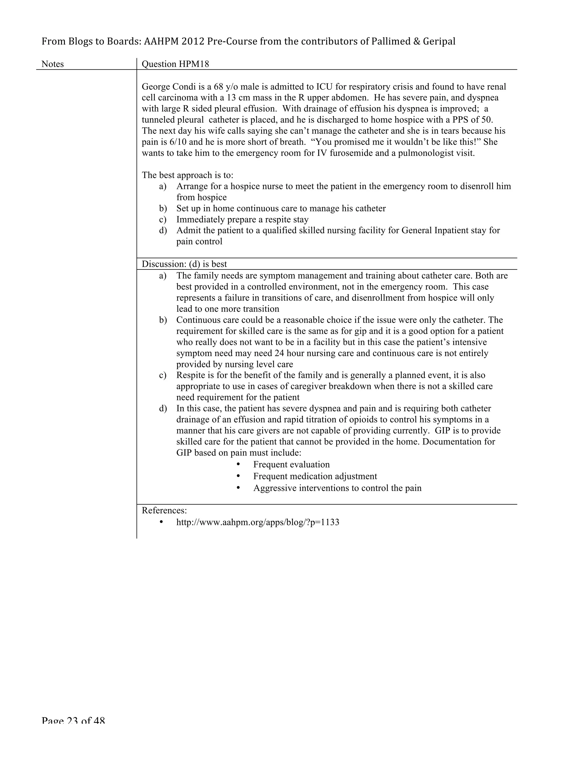 Pallimed/GeriPal Blogs to Boards - Hospice/Palliative Medicine Board ...
