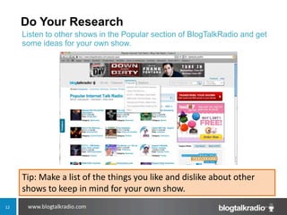 Production 101 on BlogTalkRadio