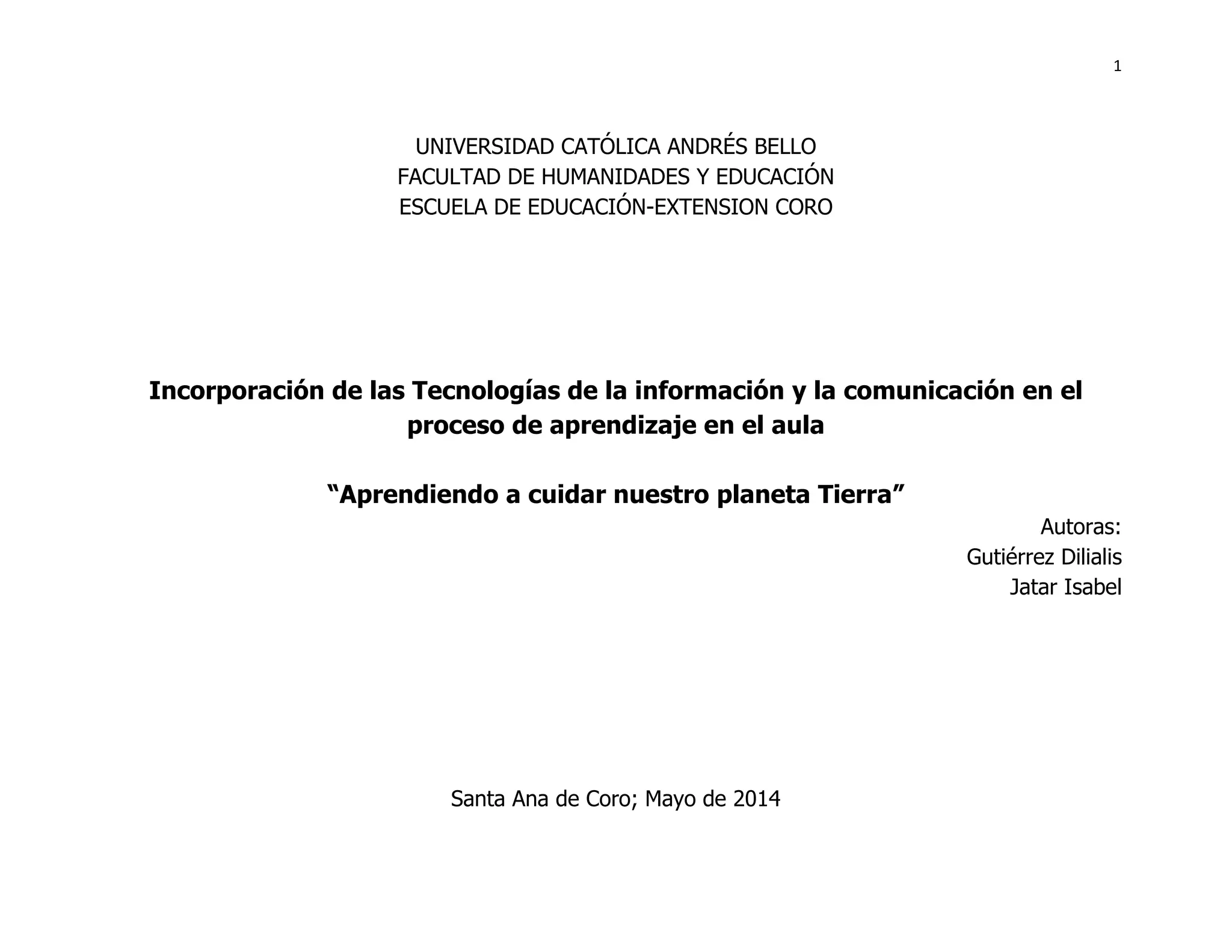 Aprendiendo a cuidar nuestro planeta tierra | DOCX