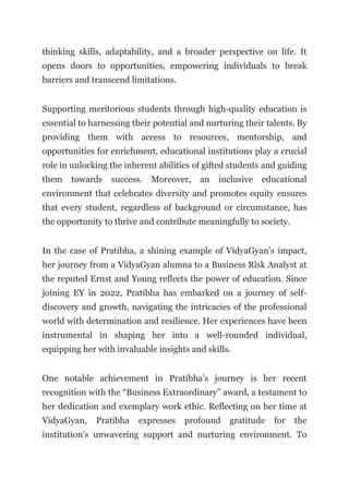 Talented Students Achieve Success through High-Quality Education | PDF