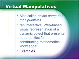 Blog virtual manipulatives research ppt | PPT | Educational Assessment ...