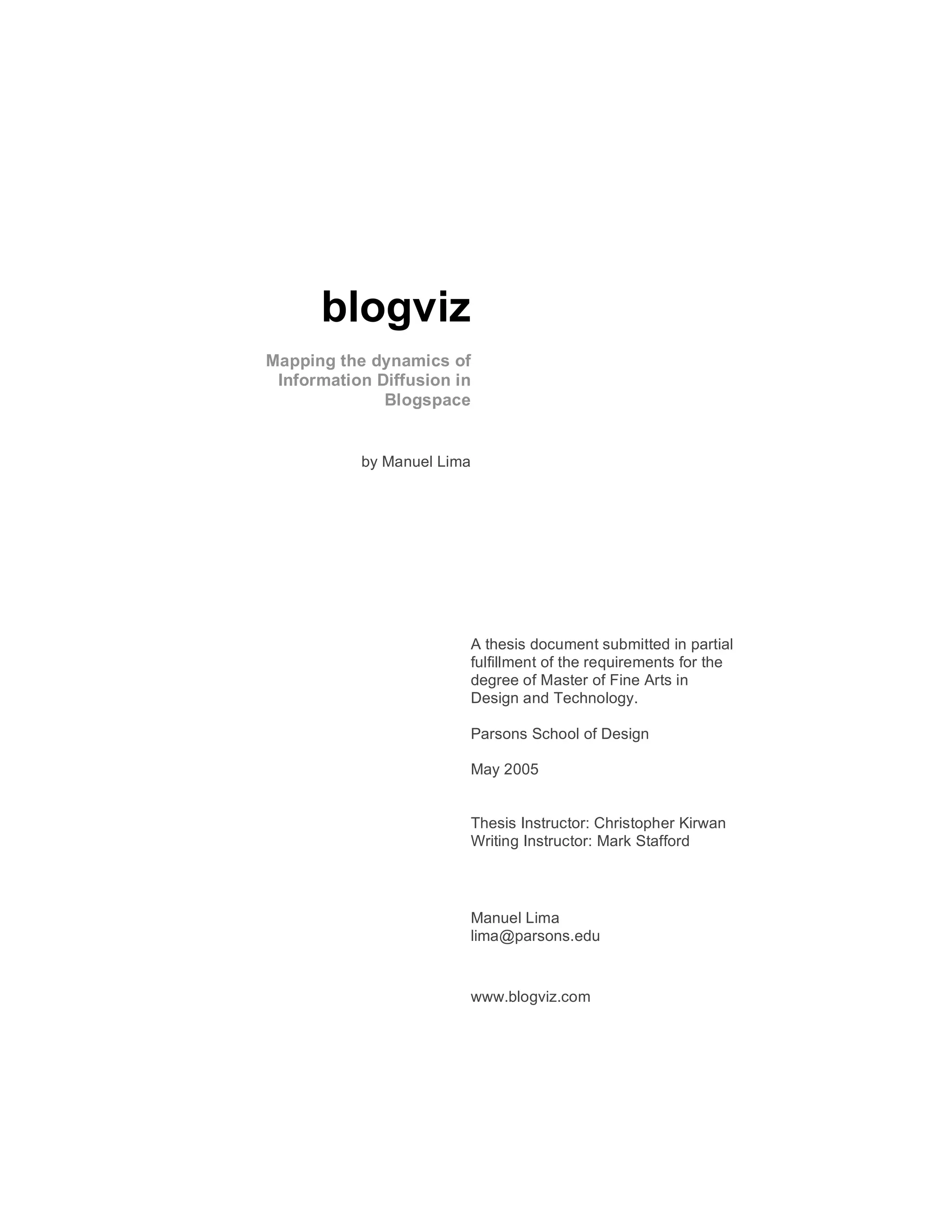 Blogviz Thesis by Manuel Lima | PDF