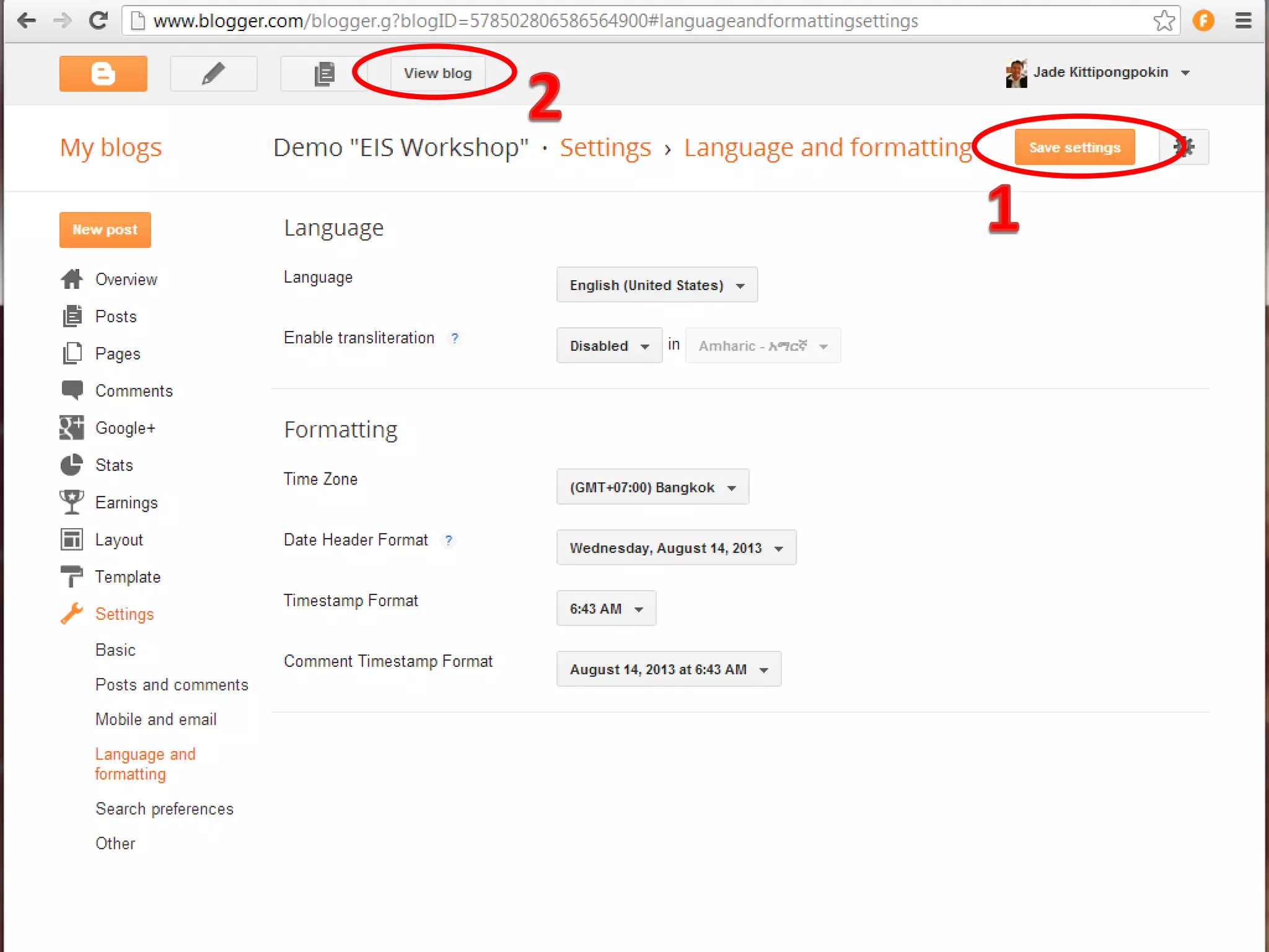 Blog05: How to setting language and formatting(time). | PPT
