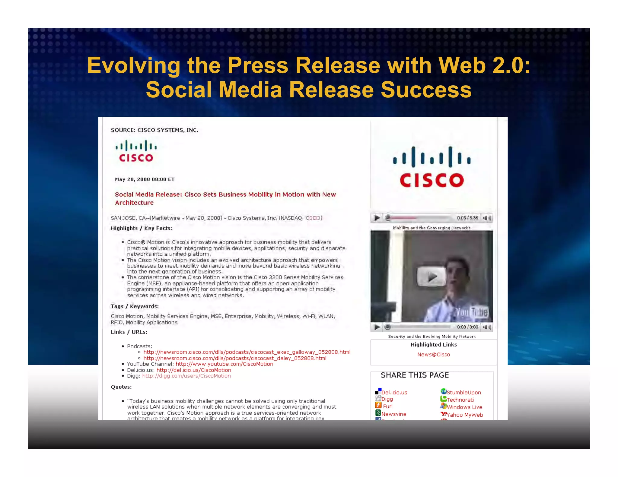 BlogWell Social Media Case Study: Cisco, presented by John Earnhardt | PDF