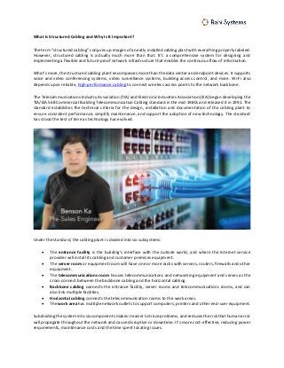 Blog what is structured cabling and why is it important