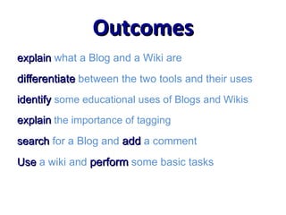 Blogs and Wikis for Reflection and Collaboration | PPT