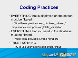 Blog World 2010 - How to Keep Your Blog from Being Hacked | PPT