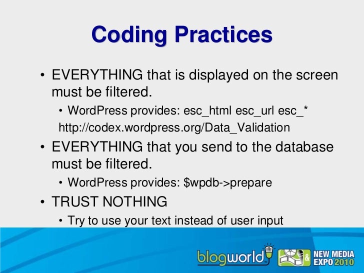 Blog World 2010 - How to Keep Your Blog from Being Hacked