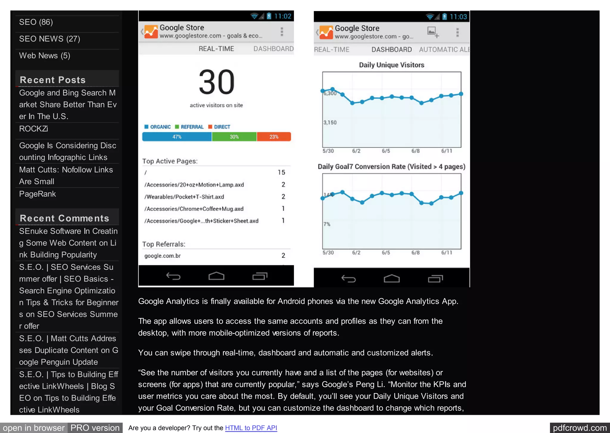 Blog xseo Google Analytics Android | PDF | Search | Internet