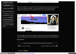 Blog xseo Google+ Profiles : More Social And Photo-Friendly | PPT