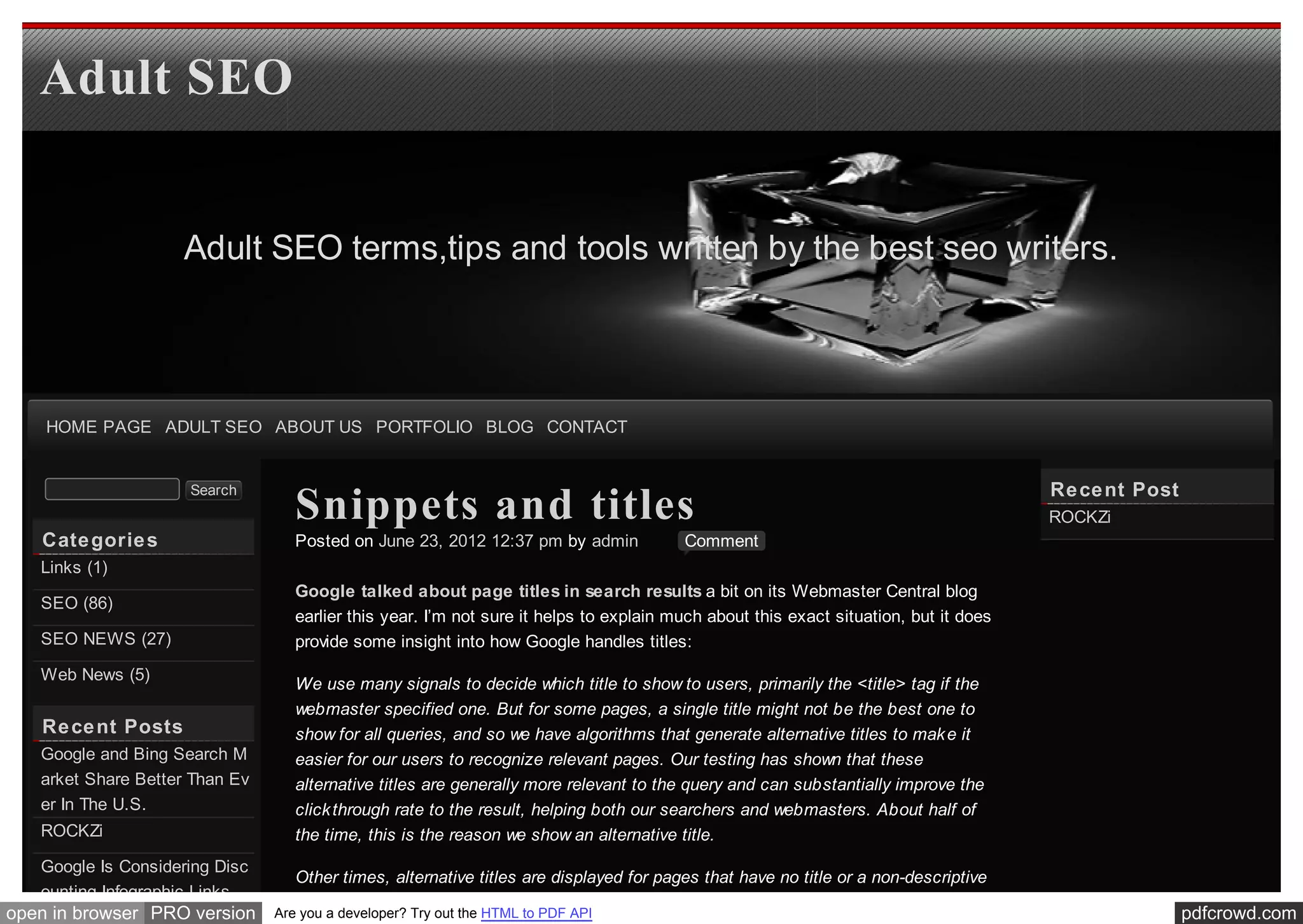 Blog xseo Snippets and titles | PPT
