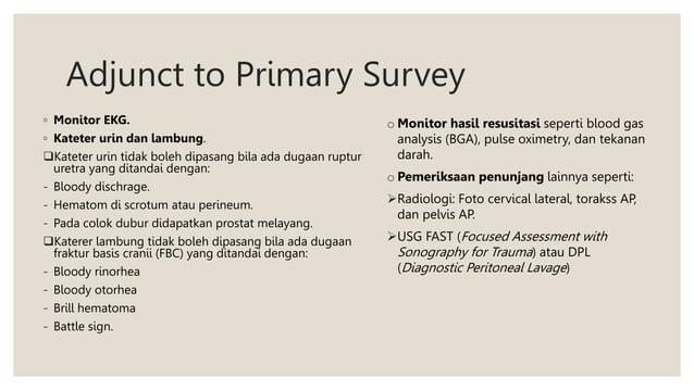 primary and secondary survey in emergency | PPTX