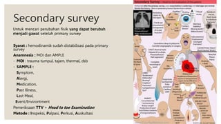 primary and secondary survey in emergency | PPTX