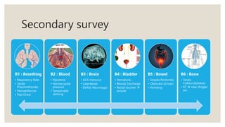 primary and secondary survey in emergency | PPTX