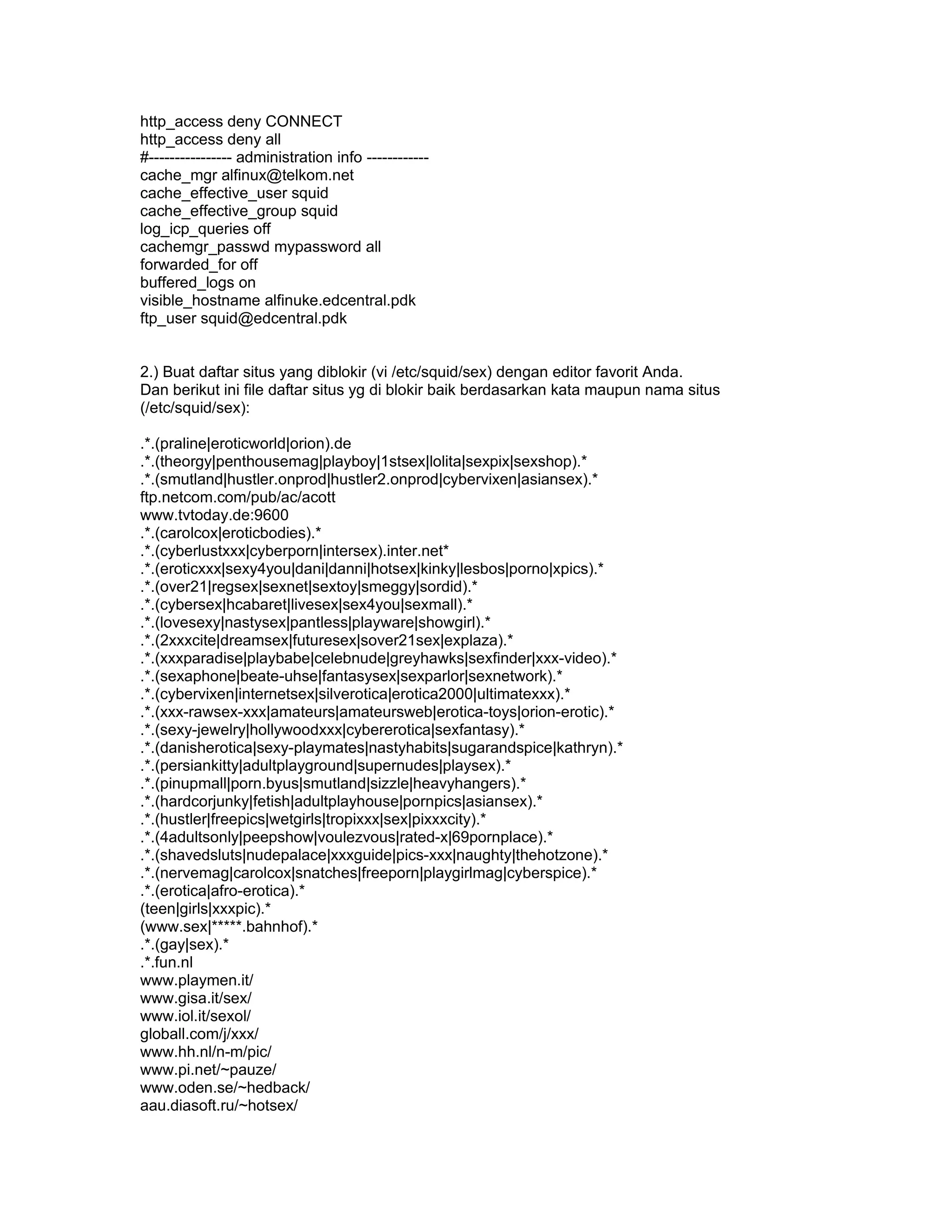 Blokir akses web_dgn_squid | PDF