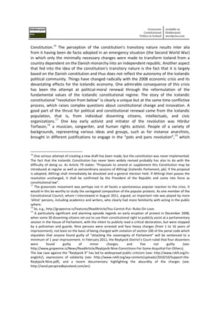 Grassroots Constitucional Politics in Iceland | PDF
