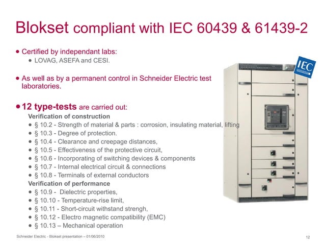 Panel LV Type Test Blokset Schneider | PPT