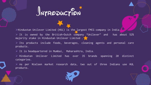 Presentation on Hindustan Unilever Limited ,HUL | PPT