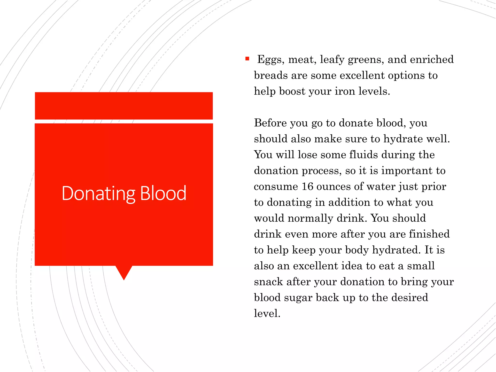 Best Foods to Eat before and after Donating Blood | PPT