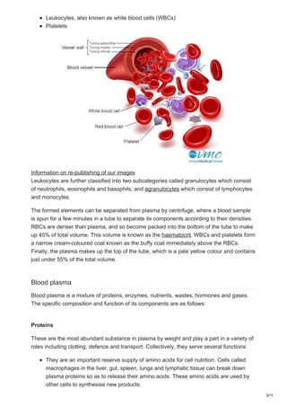 Blood functions and composition pdf | PDF