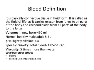 Blood anatomy and physiology | PPTX