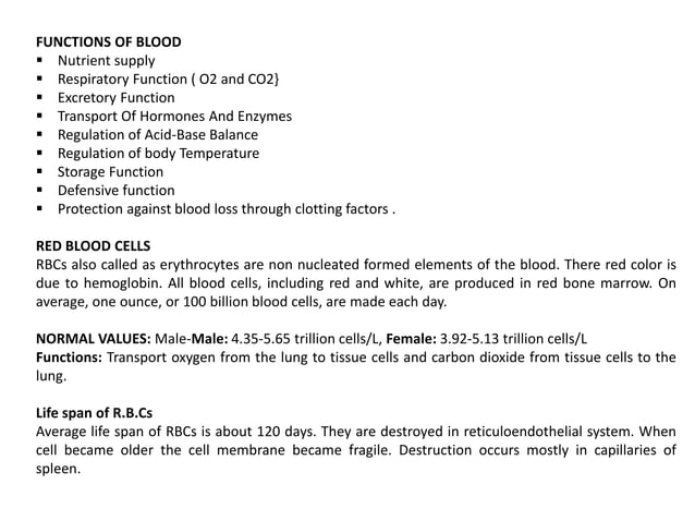 Blood anatomy and physiology | PPTX