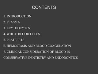 BLOOD physiology and pathology slides ppt | PPTX