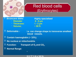blood, formation, composition and types of cells | PPTX