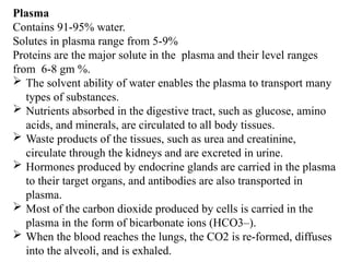 blood, formation, composition and types of cells | PPTX