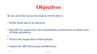 Blood| Ppt by Madiha Saleem & Uploaded By Barkat Ali | PDF