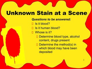 Blood Cells, Types, and Uses in Forensics | PPTX
