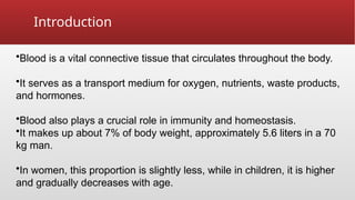 blood/human blood/physiology of hum,an blood | PPT