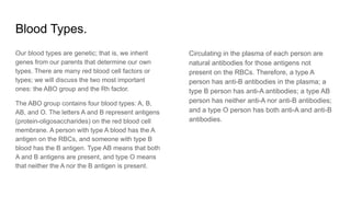 Presentation about the blood in the human body | PPTX