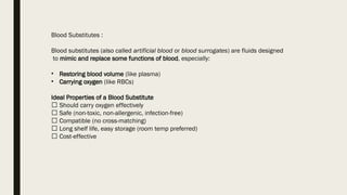 Blood and about blood products, types of blood cells | PPTX