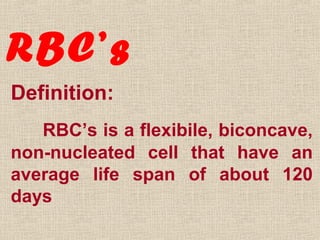 Blood #2, RBCs - Physiology | PPT