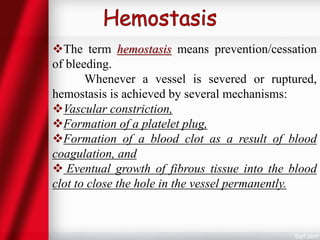 Blood coagulation-hemostasis | PPTX