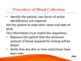 Blood sample collection procedurdures info | PPT | Free Download