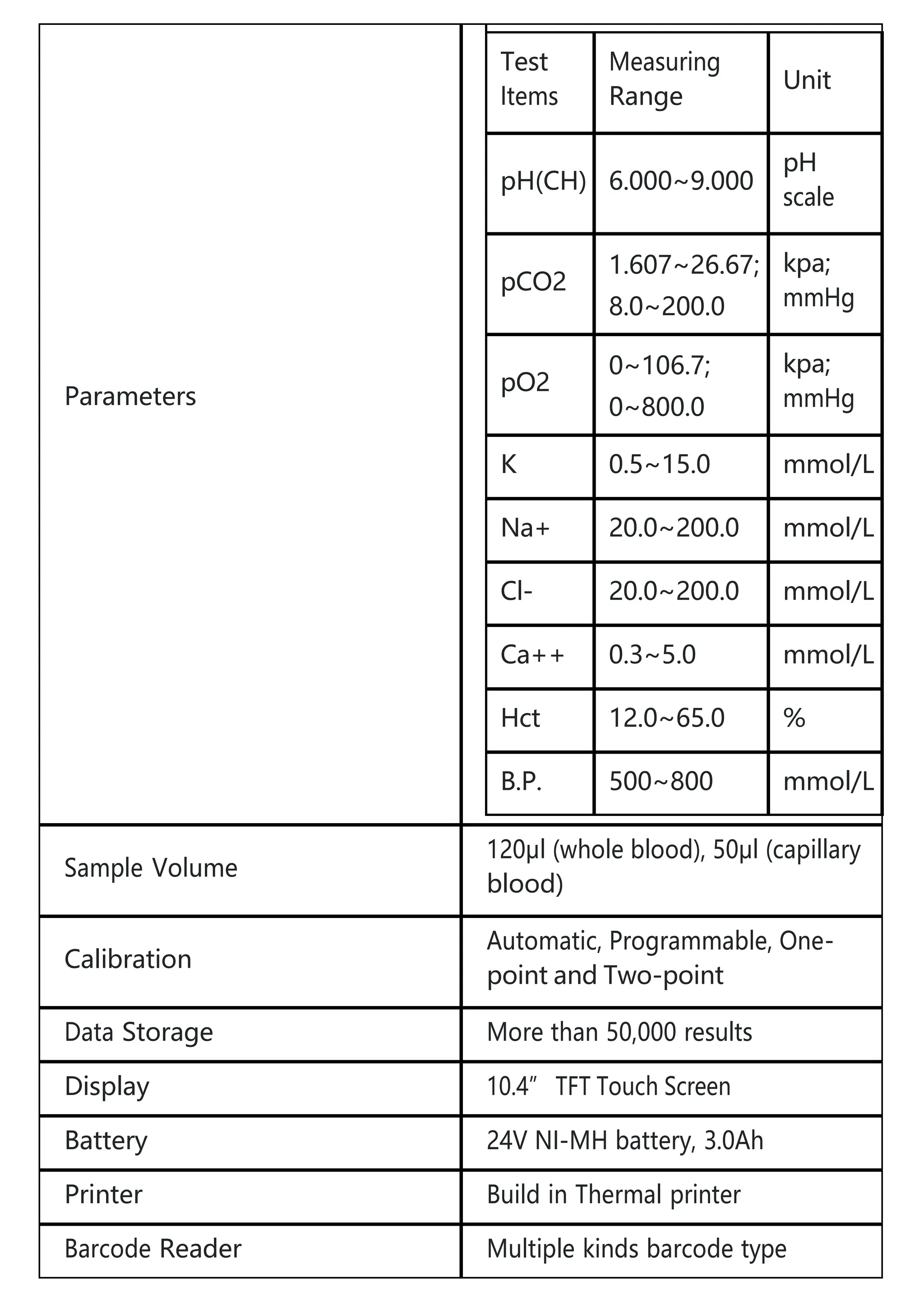 Blood Gas and Electrolyte Analyzer LX100BGA | PDF