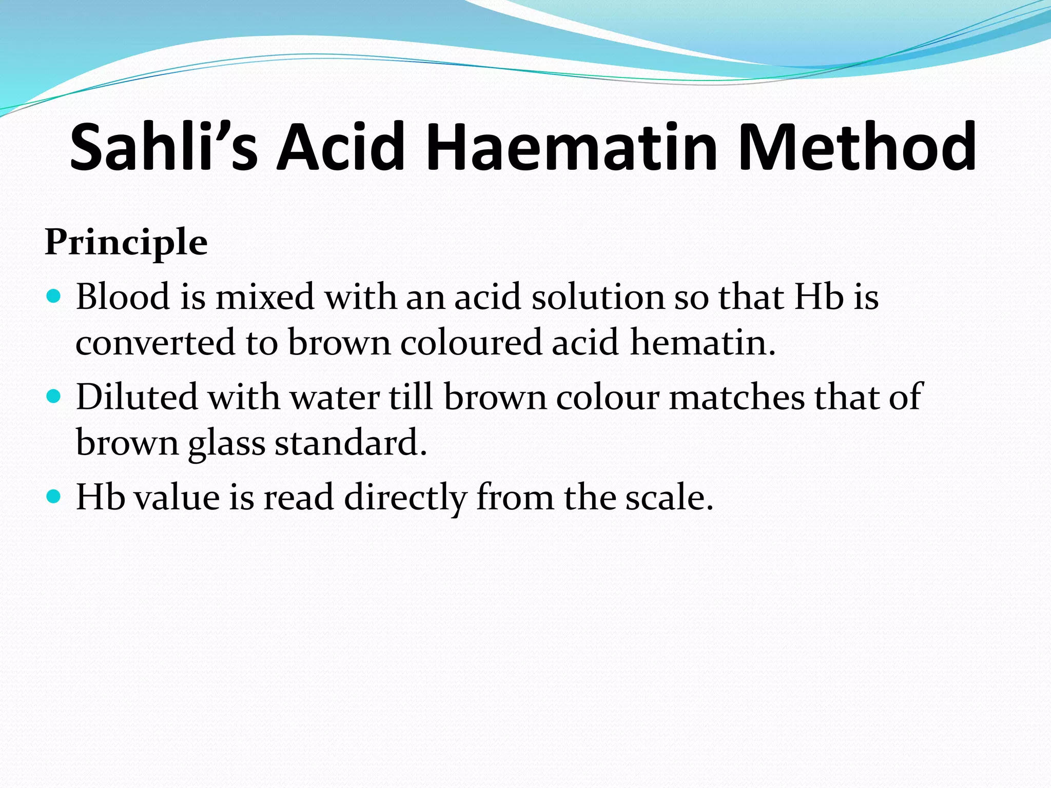 Blood haemoglobin estimation | PPTX